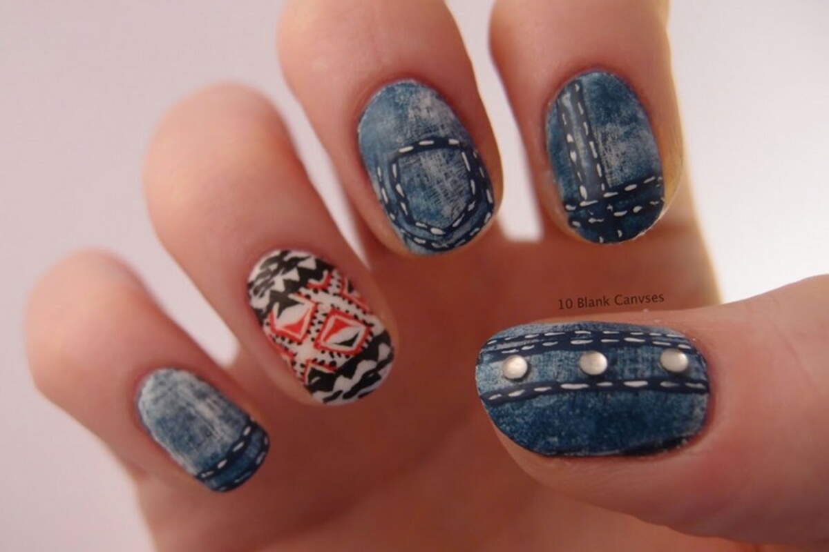 Nail art : inspiration denim - Femme Actuelle