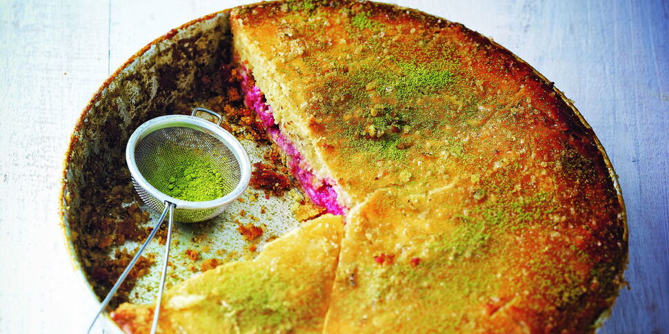 Pie au thé matcha et aux fruits rouges : Femme Actuelle Le MAG