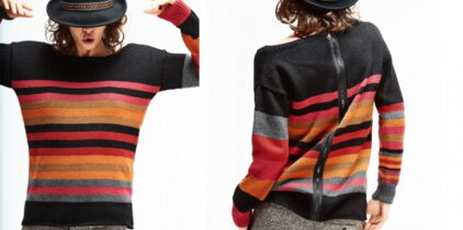 Le pull rayé avec zip : Femme Actuelle Le MAG