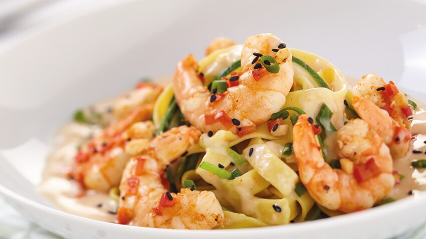 Tagliatelles aux Crevettes rapide : découvrez les recettes de cuisine ...