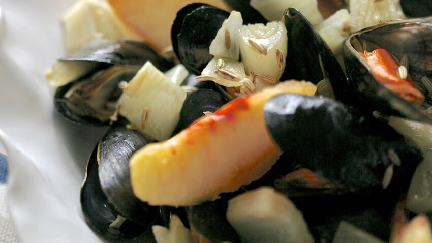 Moules de bouchot à la pêche et eu fenouil facile et rapide : découvrez ...