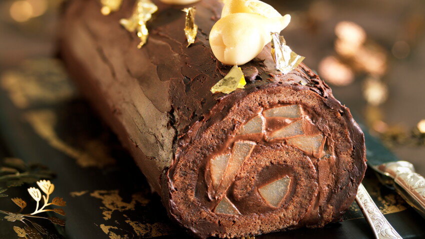 Bûche de noël mousse au chocolat et poire : découvrez les recettes de ...