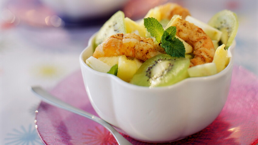 Salade de gambas et de fruits frais rapide : découvrez les recettes de ...