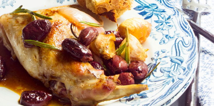 Lapin rôti à la maltaise aux olives, au romarin et à l'ail : découvrez ...