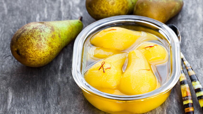 Poires au sirop facile et rapide : découvrez les recettes de cuisine de ...