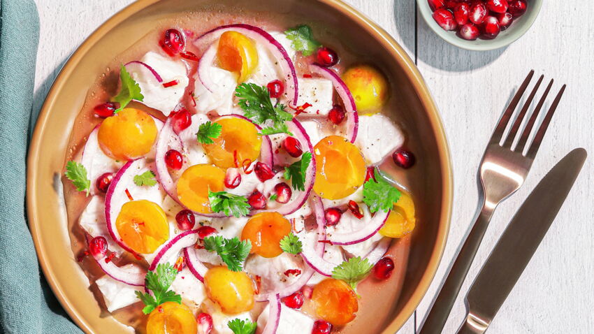 Ceviche de daurade aux agrumes, mirabelles de Lorraine & grenade rapide ...
