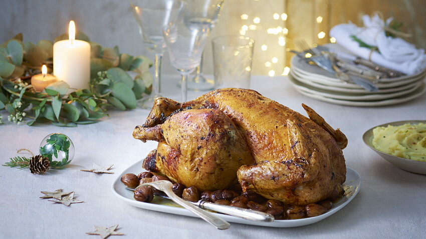 Chapon farci aux marrons et à l'huile d'olive douce : découvrez les ...