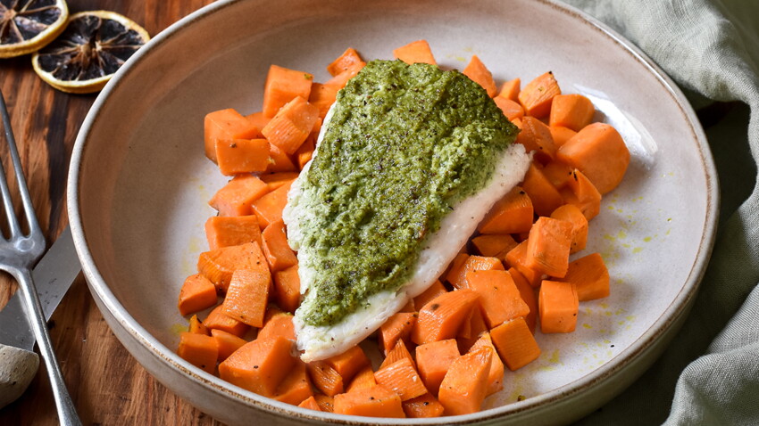Filet d'églefin au pesto de menthe et citron noir facile et rapide ...