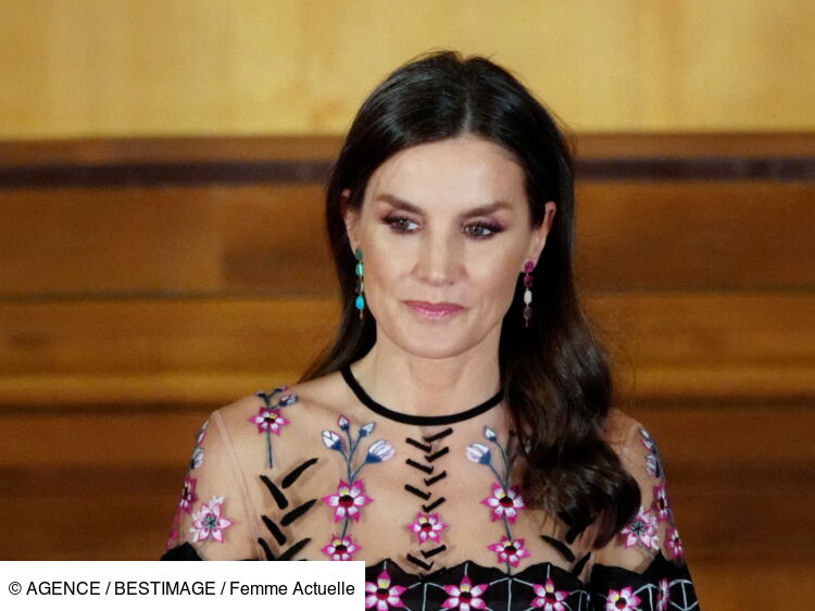 Letizia d’Espagne adopte un superbe look printanier en robe brodée à ...