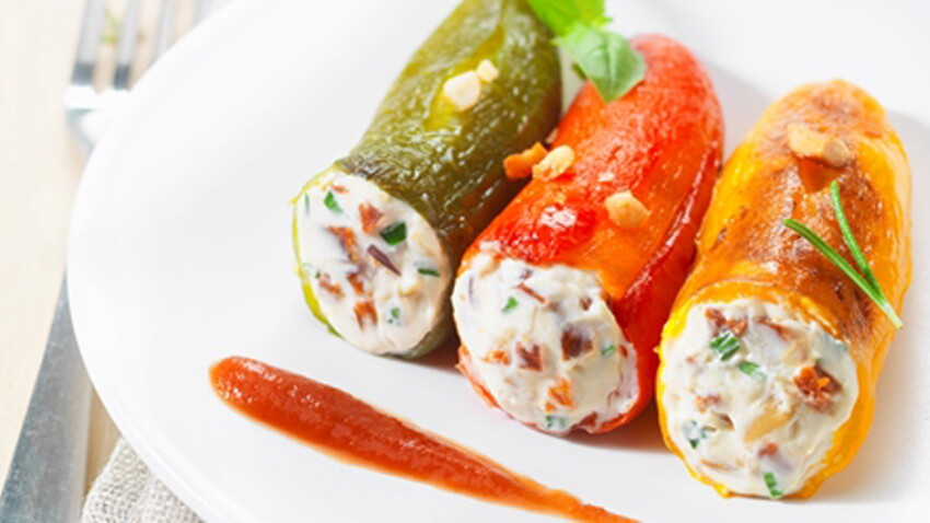 Mini-poivrons farcis au St Môret® facile et rapide : découvrez les ...