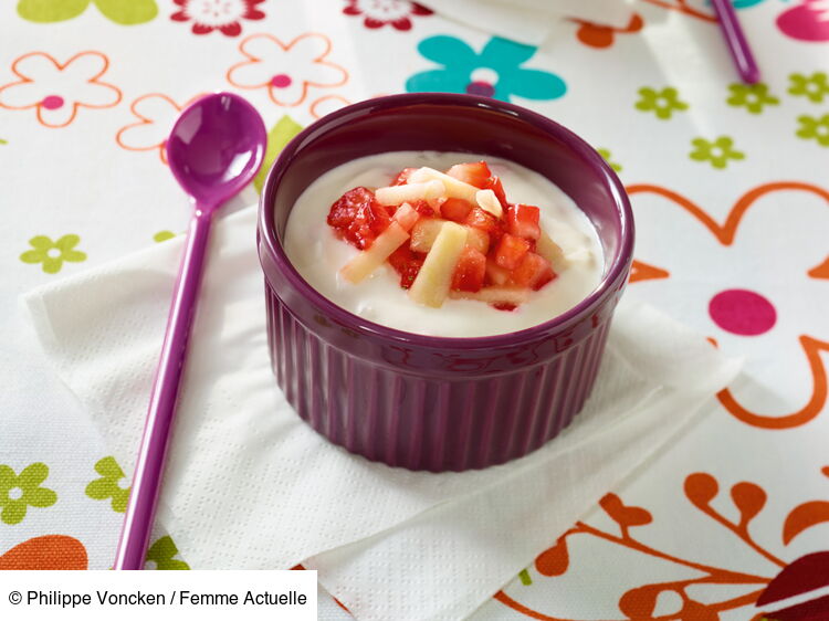 Fromage blanc aux fraises et aux pommes facile et rapide : découvrez ...
