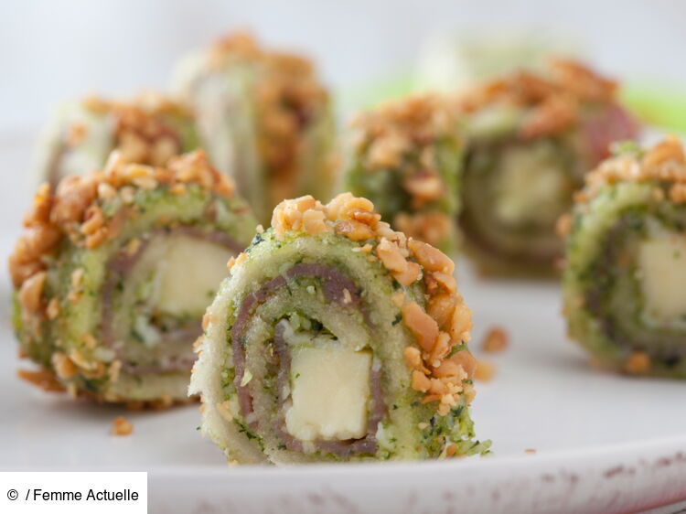 Mini-roulés basilic fromage frais et jambon blanc facile et rapide ...