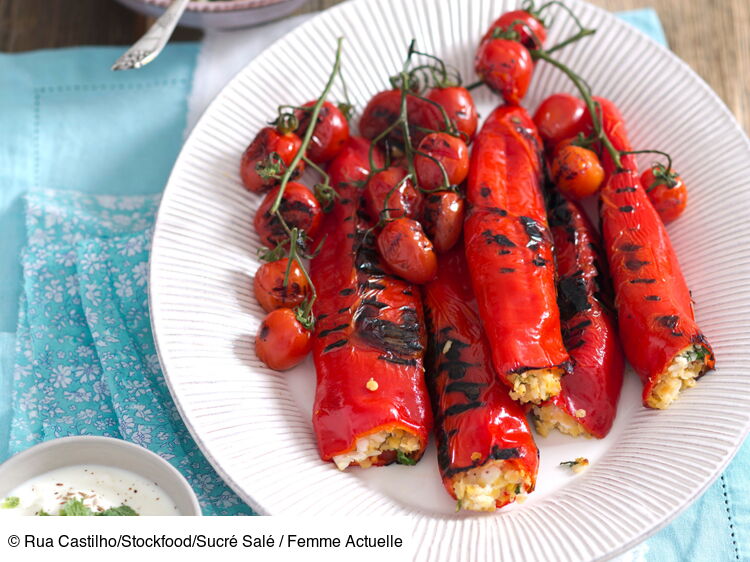 Poivrons longs farcis au riz et à la feta facile et rapide : découvrez ...