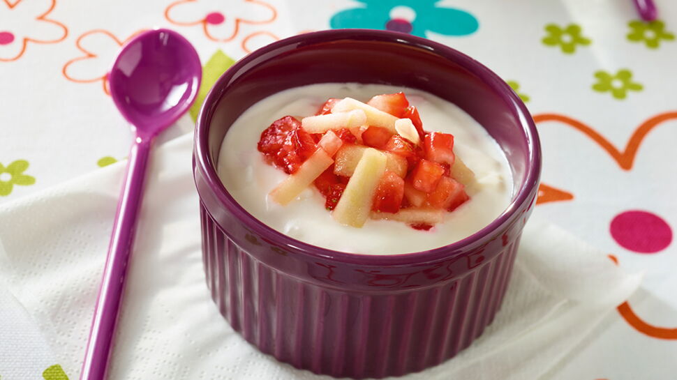Fromage blanc aux fraises et aux pommes facile et rapide : découvrez ...