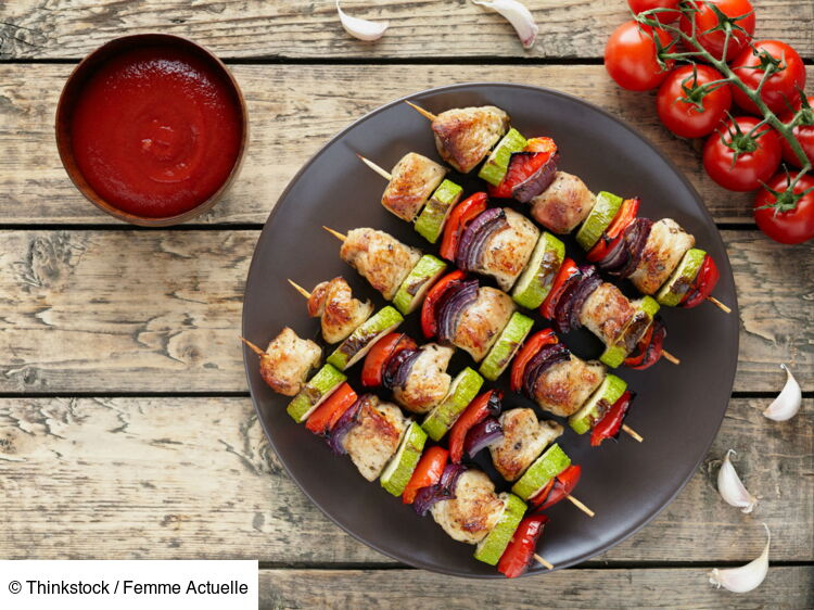 Brochette de dinde aux 3 couleurs facile et rapide : découvrez les ...