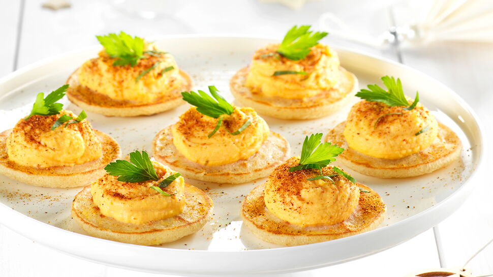 Mini blinis à l'houmous de potiron facile et rapide : découvrez les ...