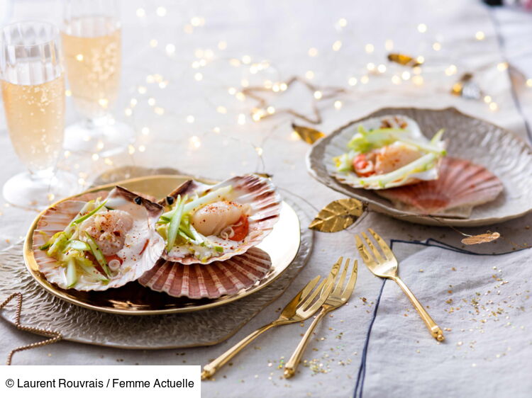 Saint-jacques rôties dans leur coquille, émulsion à la citronnelle d ...