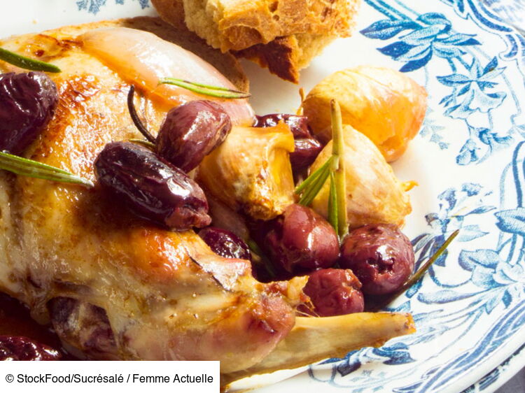 Lapin rôti à la maltaise aux olives, au romarin et à l'ail facile et ...