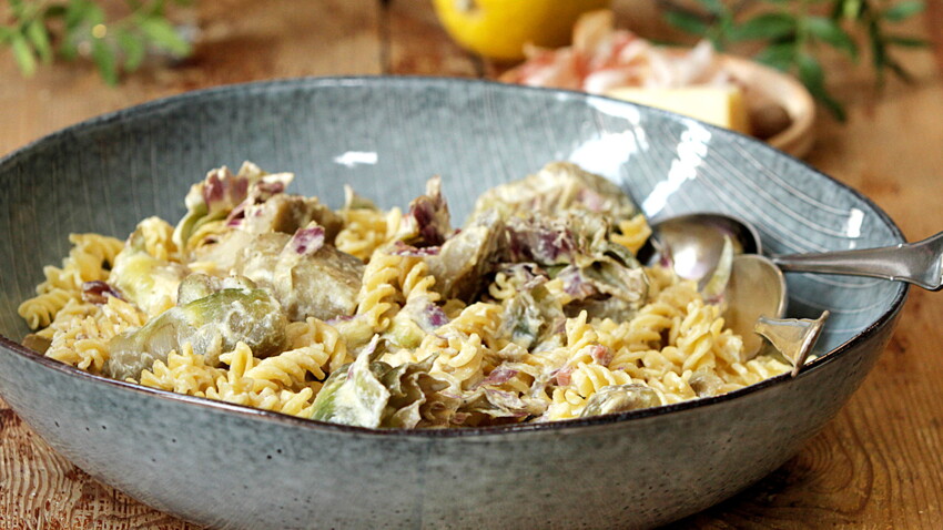 Fusilli aux artichauts et au fromage frais rapide : découvrez les ...