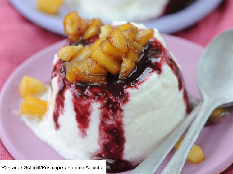 Faisselle au coulis de fruits rouges et pommes caramélisées facile et ...