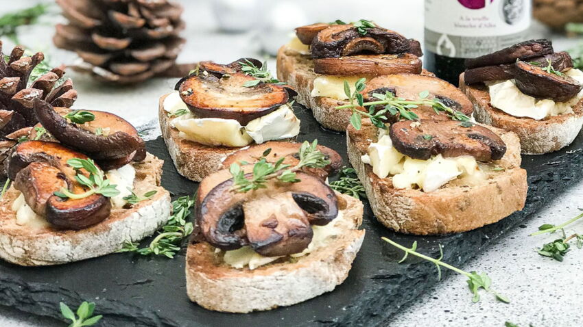 Toasts aux champignons et fromage de chèvre facile et rapide ...