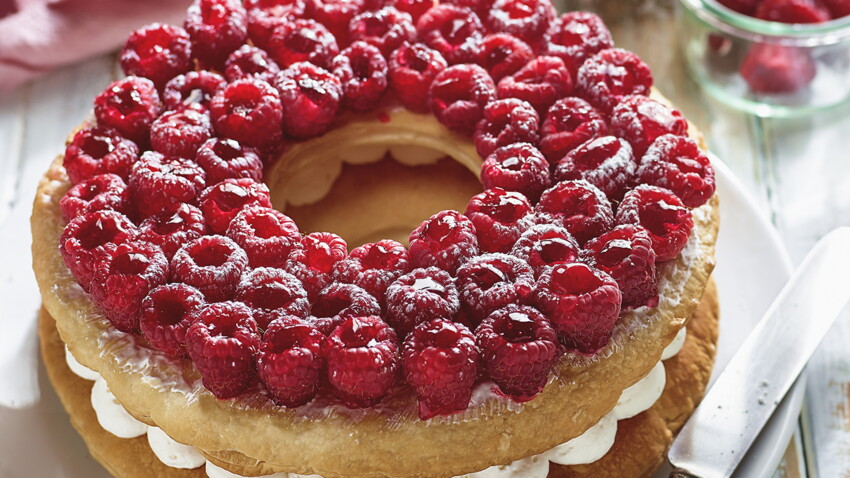 Couronne feuilletée aux framboises et basilic facile et rapide ...