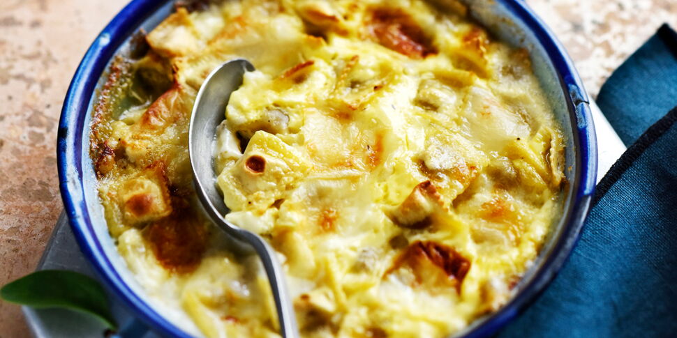 Gratin de ravioles du Dauphiné au reblochon facile et rapide ...