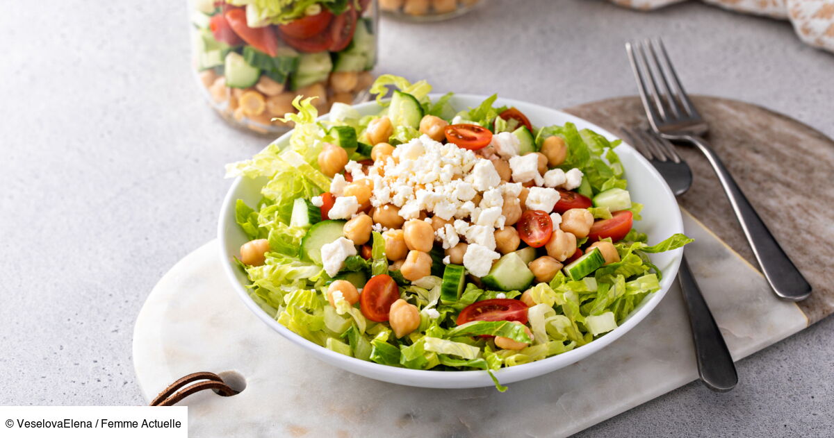 Salade de courgette, pois chiches et feta : la recette saine dont vous ...