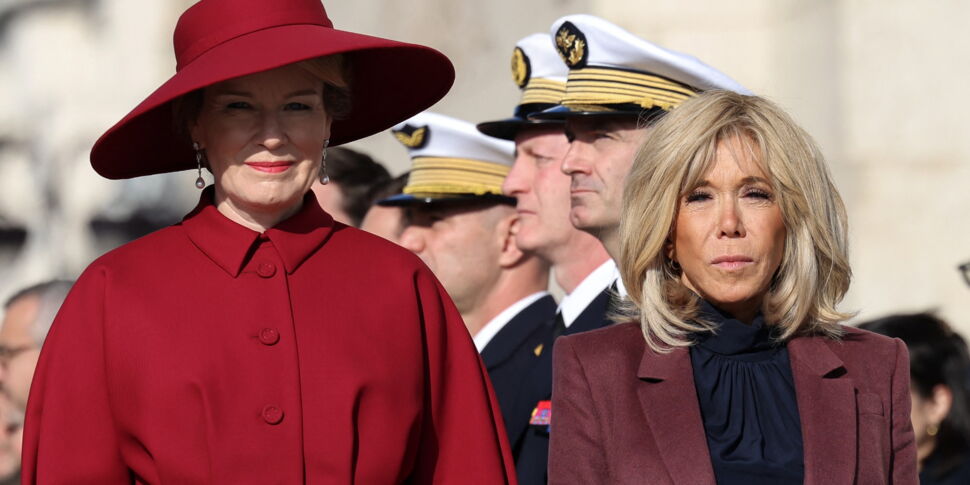 Brigitte Macron accueille la reine Mathilde à l'Élysée : elles ...