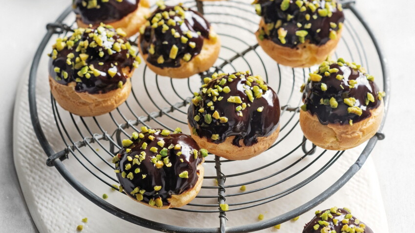 Choux à la crème d’orange au chocolat et pistaches facile : découvrez ...