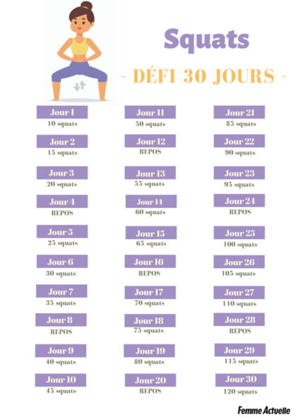 Défi squats : 30 jours pour affiner le bas du corps : Femme Actuelle Le MAG