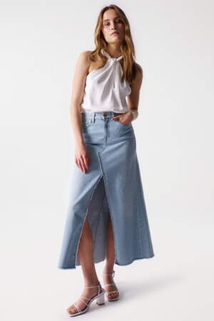 Jupe longue en jean : 20 modèles sublimes pour adopter la grande tendance de la saison - Femme ...